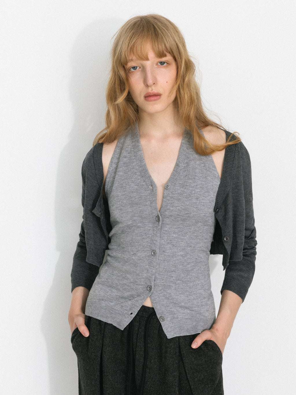 Minimal Color-Block Halter Two-Piece Top – CUBIC